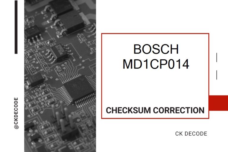 BOSCH MD1CP014 Checksum Correction Online Service - CKECU
